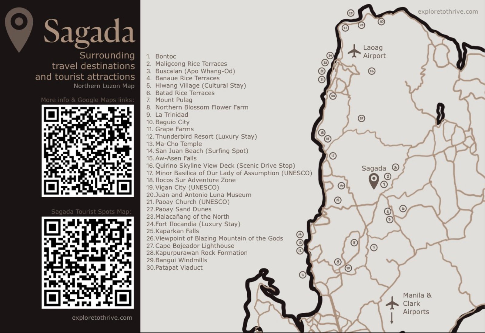 Map of Northern Luzon: Must-See Tourist Spots Near Sagada